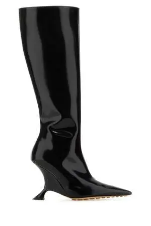 Bottega Veneta Leather Rocket Boots With 9 Cm Heel - Black