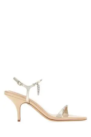 Chloé Chic Leather Heeled Sandals - Gold