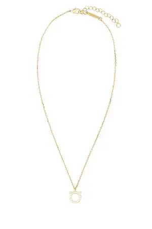 FERRAGAMO Gancini Hook Necklace In Brass - Gold