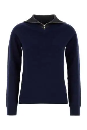 MAISON MARGIELA Wool-blend Knit Quarter Zip Sweater
