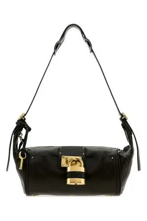 Chloé Paddington Leather Shoulder Handbag With Adjustable Strap - Black