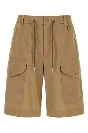 Moncler Biscuit Cotton Bermuda Shorts For - Camel