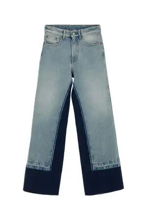 MAISON MARGIELA 5-pocket Cotton Wide-leg Pants - Lightblue