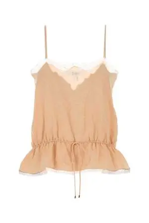 Chloé Lightweight Silk Top With Lace Trim