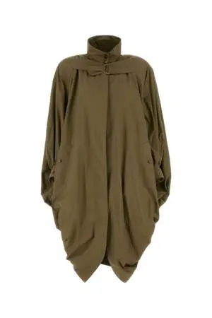 Chloé Cotton Poplin Overcoat - Green