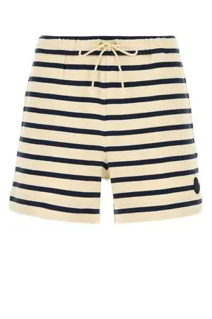 Moncler Striped Cotton Shorts
