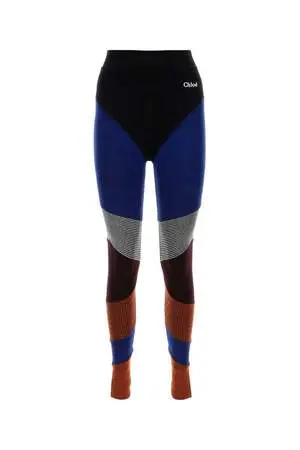 Chloé Multicolor Stretch Wool Blend Leggings - Multicoloured