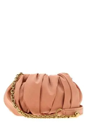 Chloé Plissé Mini Shoulder Handbag With Golden Metal Hardware, 28 Cm X 14.5 Cm X 24 Cm - Orange
