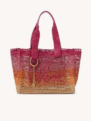 Chloé Style Mini Handwritten Signature Tote Bag 26 Cm With Two Handles - Multicolor