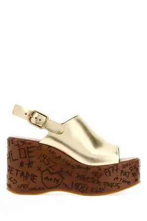 Chloé Maxime Leather Wedge Sandals