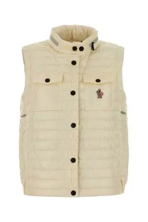 Moncler Quilted Down Vest With Stand Collar - Yellow