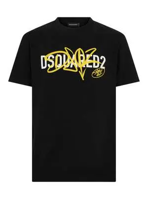 Dsquared2 Graphic Print Crew Neck T-shirt - Black
