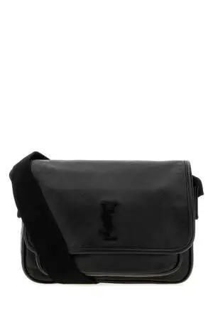 Saint Laurent Niki Leather Messenger Crossbody Bag, 21cm X 15cm X 6cm, Adjustable Strap - Black