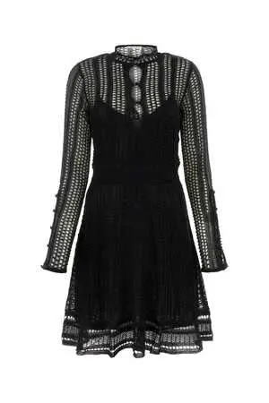 Chloé No-linen & Cashmere Mini Dress - Black