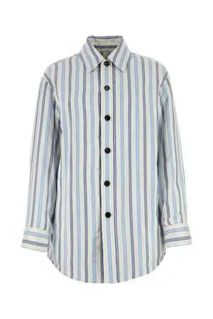 Bottega Veneta Oversized Striped Silk Shirt