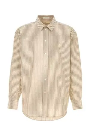 THE ROW Embroidered Poplin Granada Shirt - Stripped