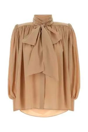 Chloé Silk Crepe Blouse With Pussy Bow - Pink