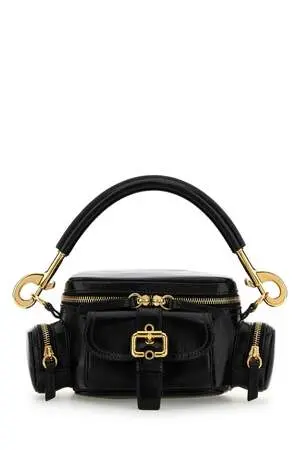 Chloé Mini Camera Handbag In Calf Leather - Black
