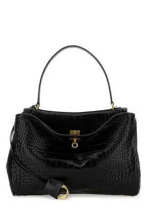 Balenciaga Leather Rodeo Handbag 35cm X 26cm X 12cm - Black
