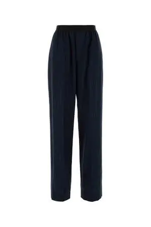 Balenciaga Embroidered Wool Striped Pant For - Stripped