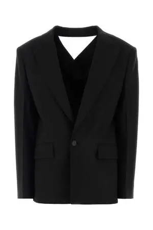 Dsquared2 Peek-a-boo Stretch Wool Blend Blazer - Black