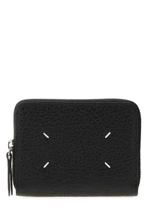 MAISON MARGIELA 13 Cm Leather Wallet Silver-tone Hardware - Black
