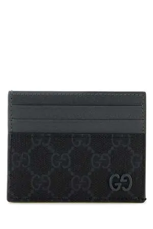 Gucci Gg Fabric And Leather Mini Card Holder - Printed