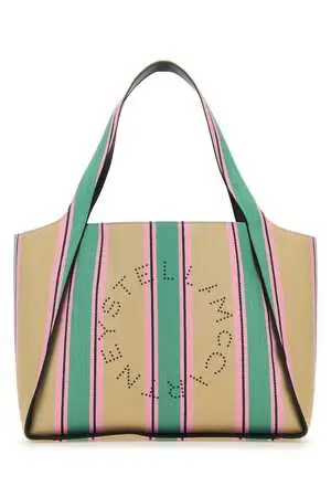 Stella McCartney Stella McCartney Embroidered Raffia Shopping Handbag Stripped