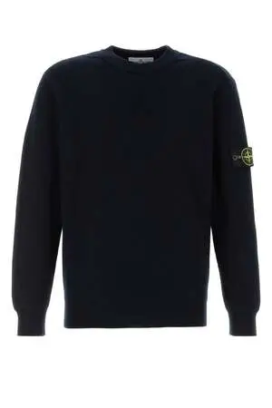 Stone Island 100% Cotton Knit Sweater - Blue