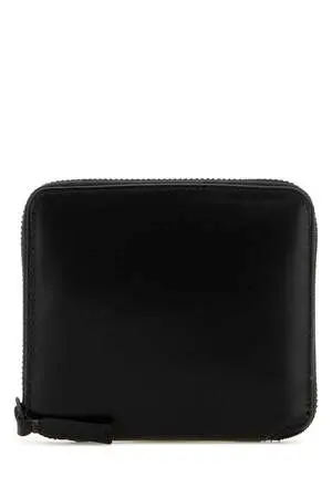 Comme Des Garçons Leather Wallet 12 Cm X 11 Cm X 2 Cm - Black