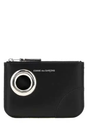 Comme Des Garçons 100% Cowhide Leather Wallet For - Black