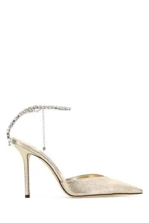 JIMMY CHOO Saeda 100 Fabric Pumps With Embellished Ankle Strap
