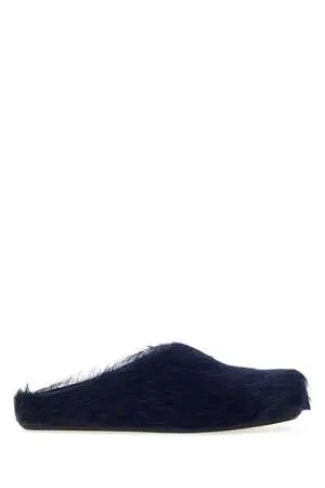 Marni Calf Hair Slip-on Slippers - Blue