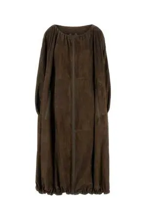 SALVATORE FERRAGAMO FERRAGAMO Lamb Suede Overcoat With Lambskin Lining