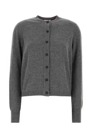 FERRAGAMO Stretch Cashmere Blend Cardigan - Grey
