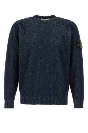 Stone Island Cotton Blend Sweater For - Blue