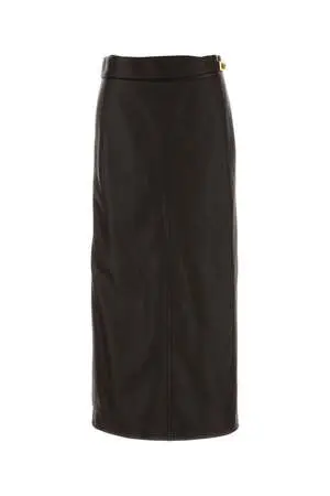 FERRAGAMO Lamb Leather Midi Skirt
