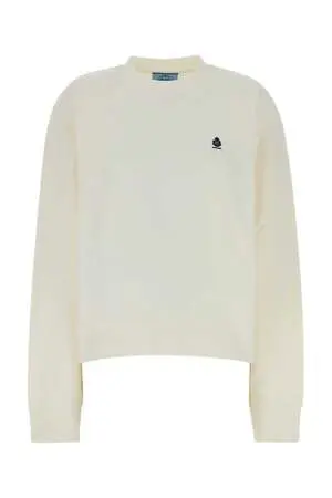 Prada Cotton Crewneck Sweatshirt With Logo - White
