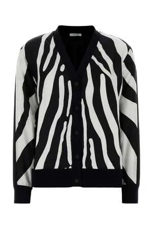 FERRAGAMO Zebra Print Viscose And Silk Cardigan