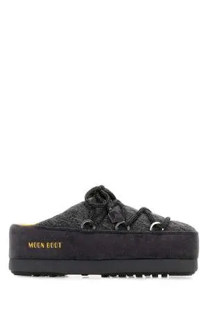 Moon Boot Textured Fabric Slip-on Slipper - Grey