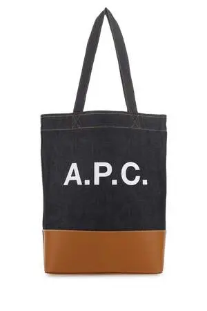 A.p.c. Cohlo Denim Handbag With 30 Cm X 41 Cm X 13.5 Cm Dimensions And 28 Cm Handle - Blue