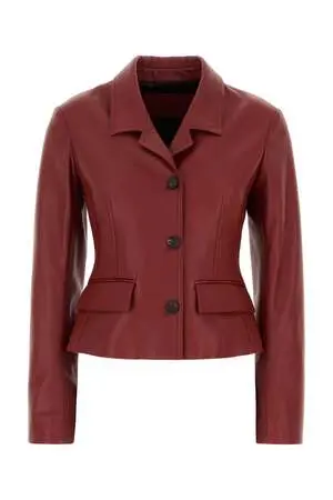 FERRAGAMO Lamb-lined Leather Jacket - Red