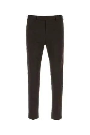 PT TORINO Chocolate Cotton Blend Stretch Trousers