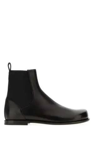 Fendi Squared Ff Nappa Leather Ankle Boots - Black