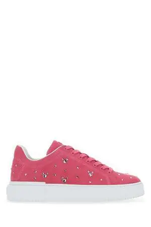 STUART WEITZMAN Embellished Suede Lace-up Sneakers