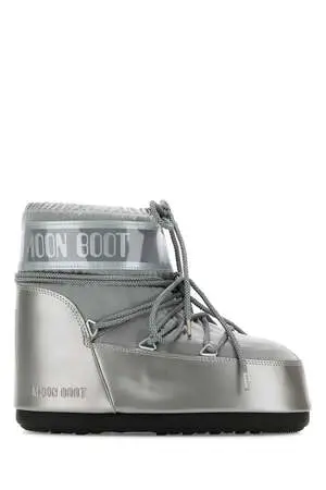 Moon Boot Icon Low Ankle Boots In Satin Finish - Orange