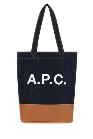 A.p.c. Cohlo Denim Handbag With Top Handle - Blue