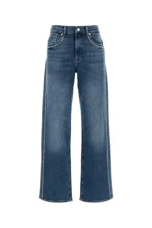 Seven For All Mankind Stretch Denim Stovepipe Jeans - Blue