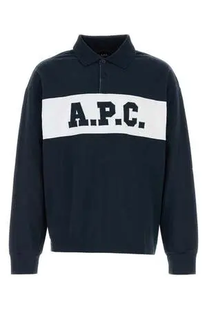 A.p.c. A. P.c. Oversize Alexis Polo Shirt In 100% Cotton Blue