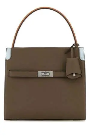 Tory Burch Leather Double Lee Radziwill Handbag - Brown